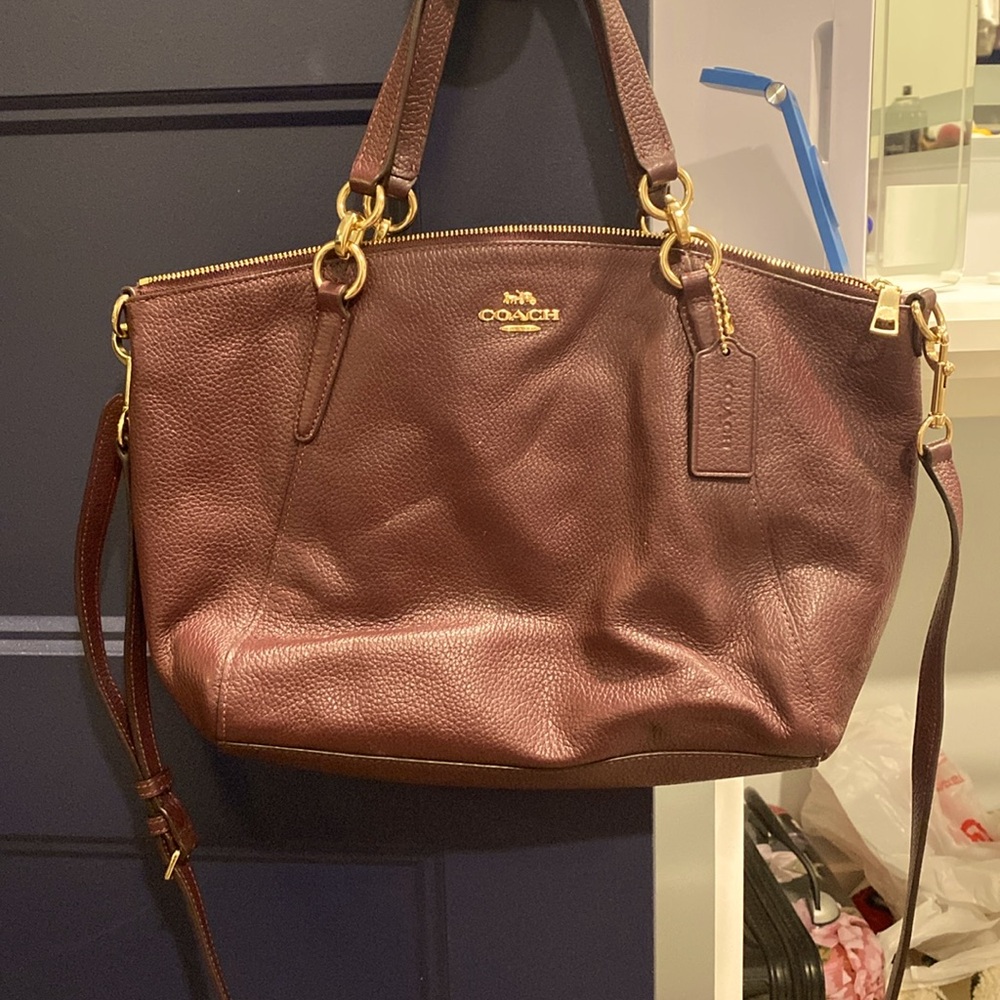 Coach Pebble Leather Mini Kelsey Satchel Crossbody - Gem